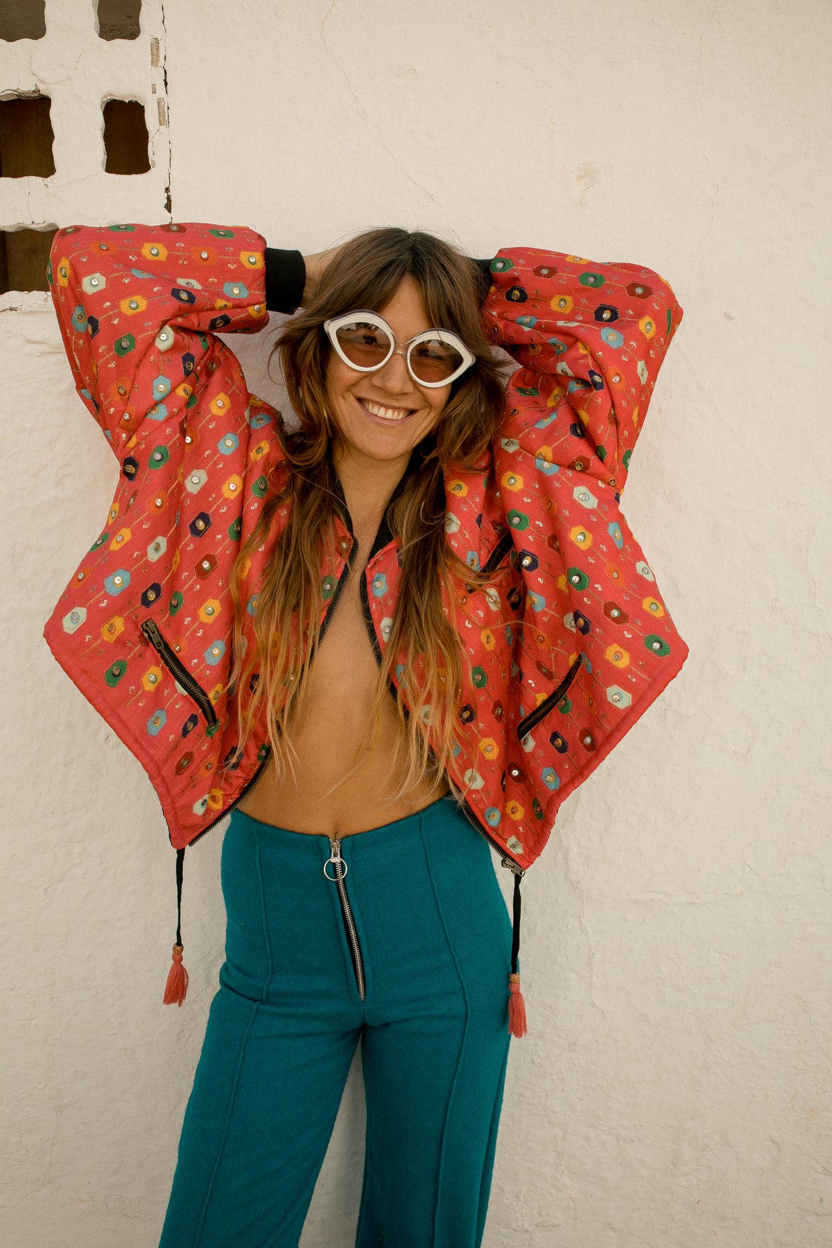 JANA Bomber - Pink Rainbow Mirror | OOTO CLOTHING